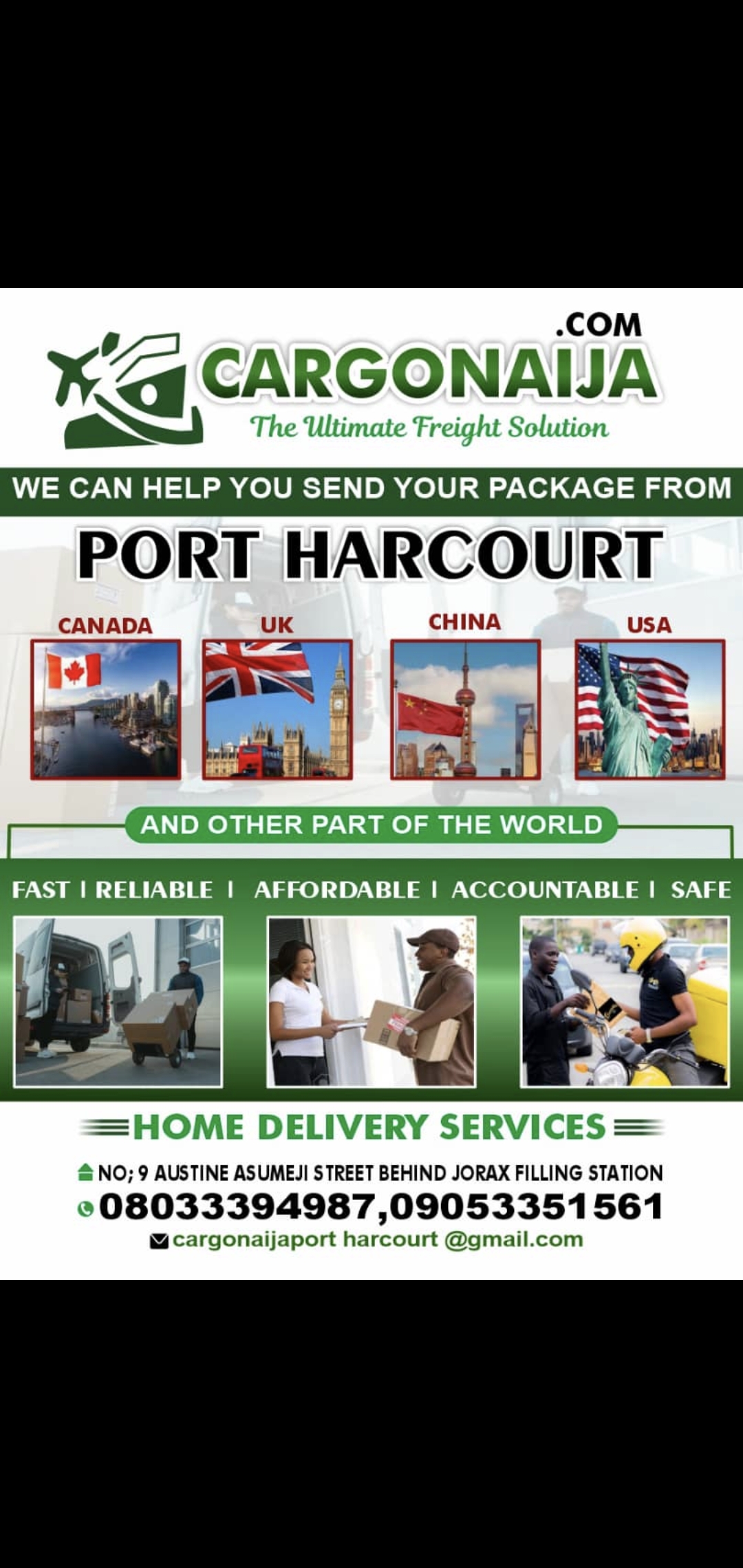 Ship Parcel From Port Harcourt to Canada - Cargo Naija